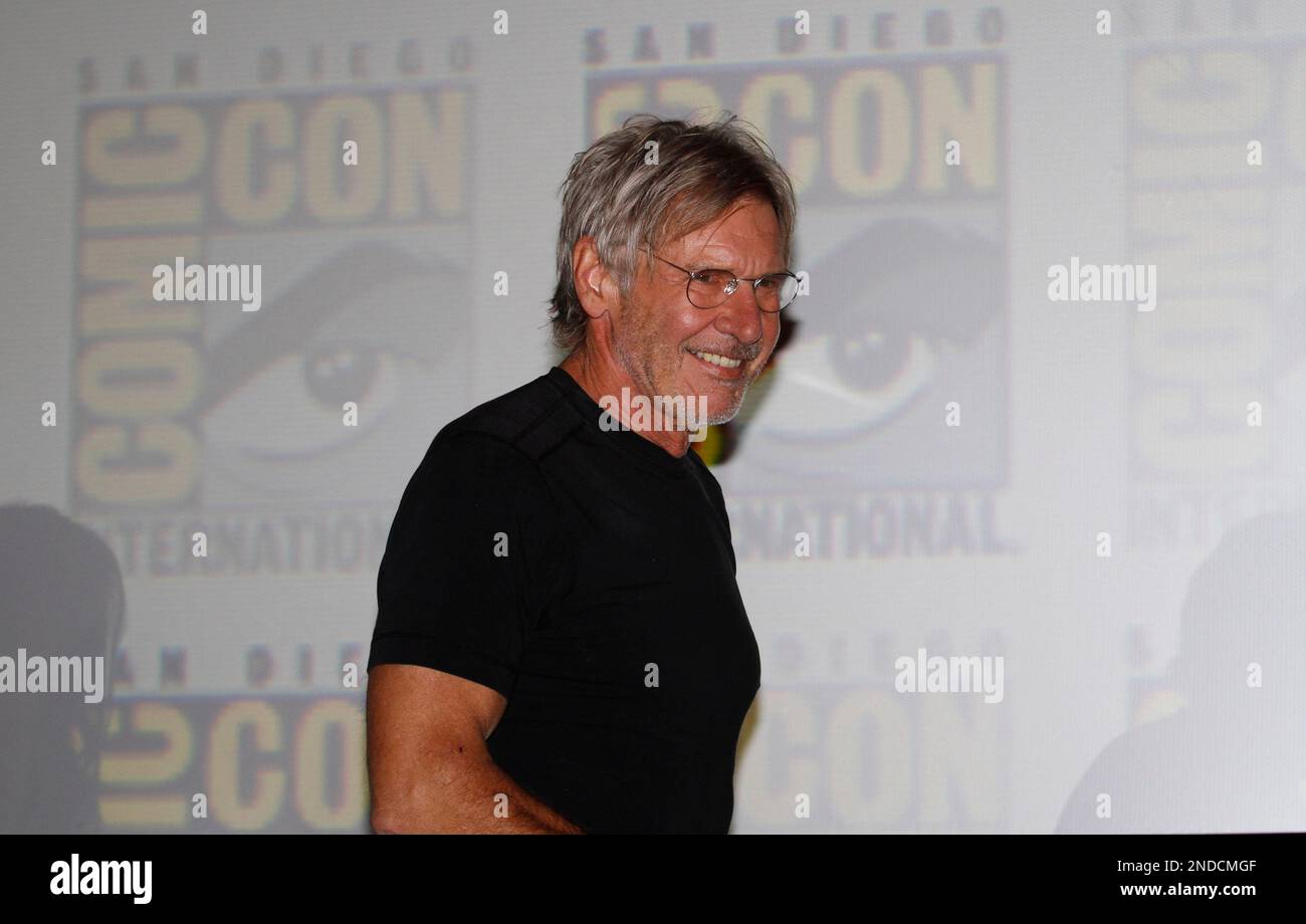 Actor Harrison Ford after a panel for the movie "Cowboys and Aliens" at ...