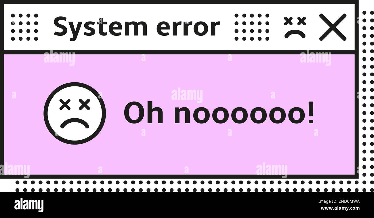 Retro pc interface window. System erroe message Stock Vector Image & Art - Alamy