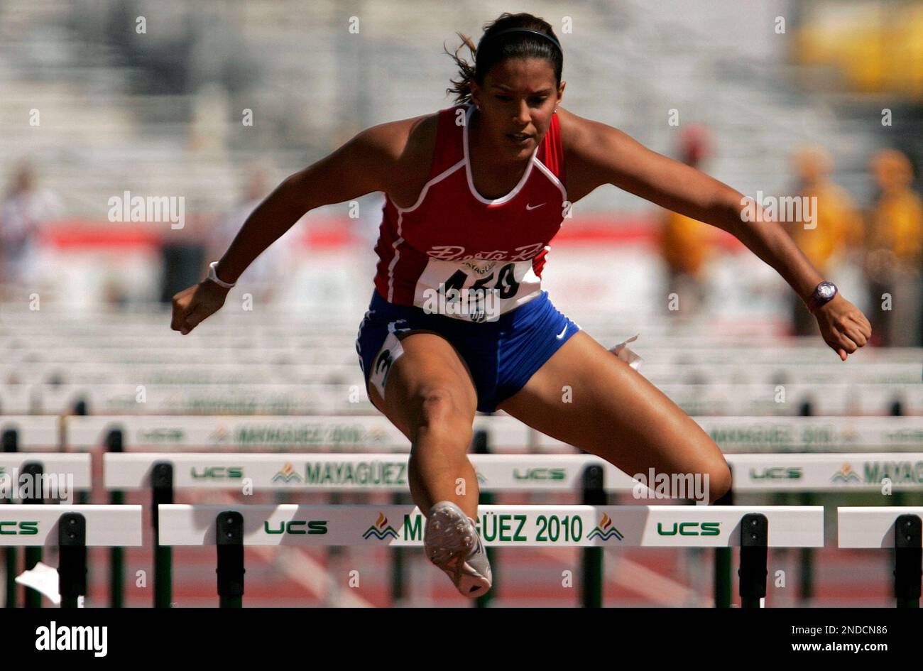 Puerto Rico's Yaritza Rivera competes in the 100m hurdles of the women ...
