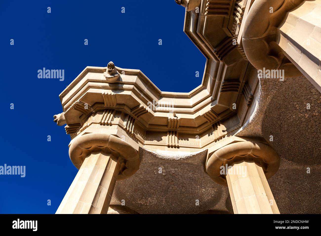 Doric columns of the Hypostyle Room (Sala Hipòstila), Park Güell in ...