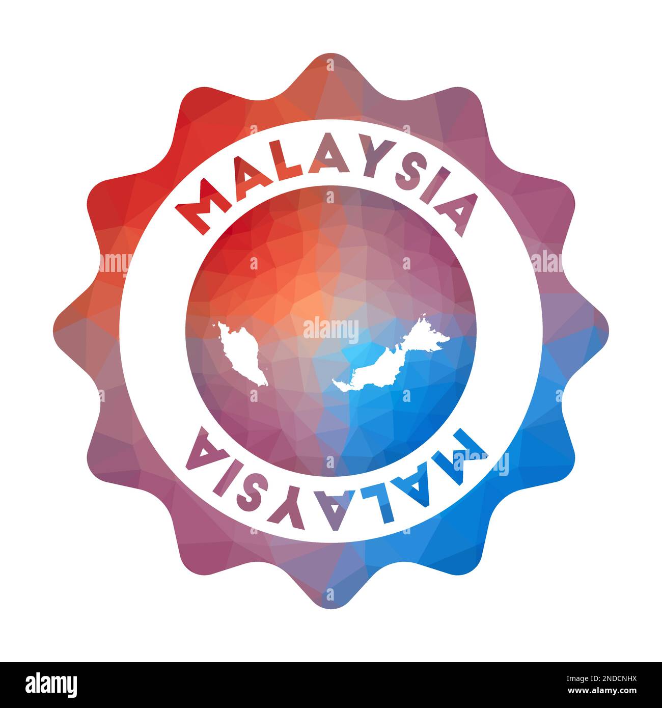 Malaysia low poly logo. Colorful gradient travel logo of the country in ...