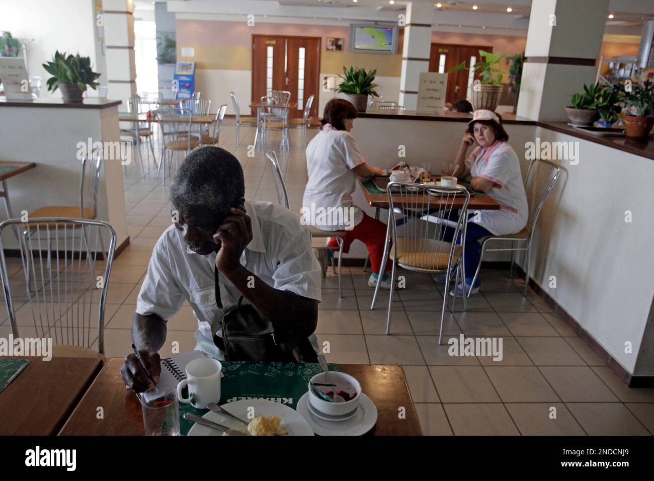 In this July 20, 2010 photo, Russian councilman Jean Gregoire Sagbo ...