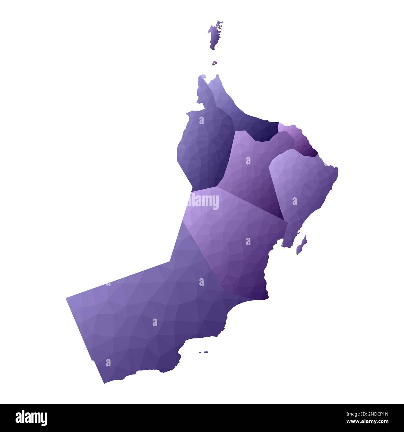 Oman map. Geometric style country outline. Divine violet vector illustration Stock Vector Image ...
