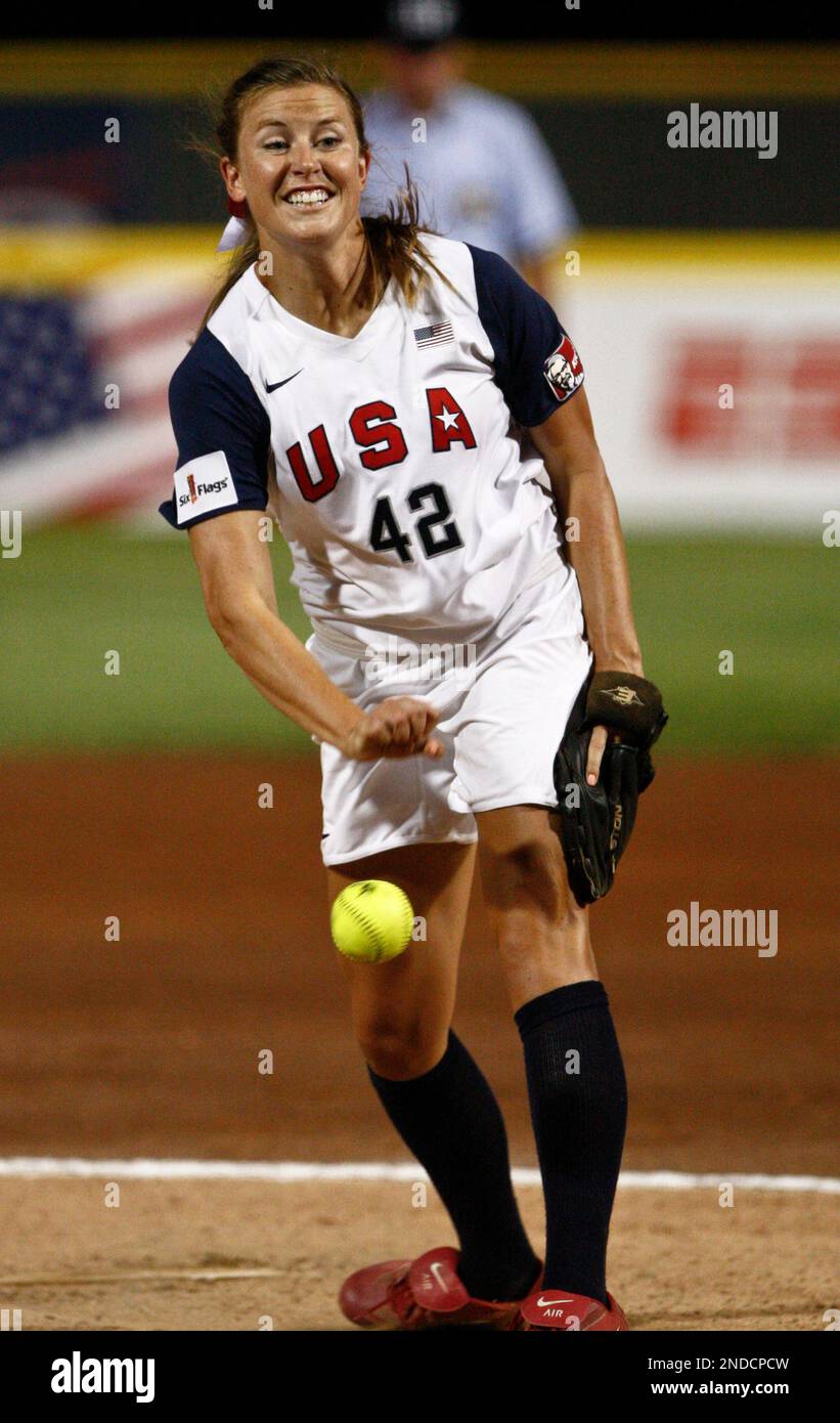 Team USA Futures Stacey Nelson pitches against Canada during the second ...
