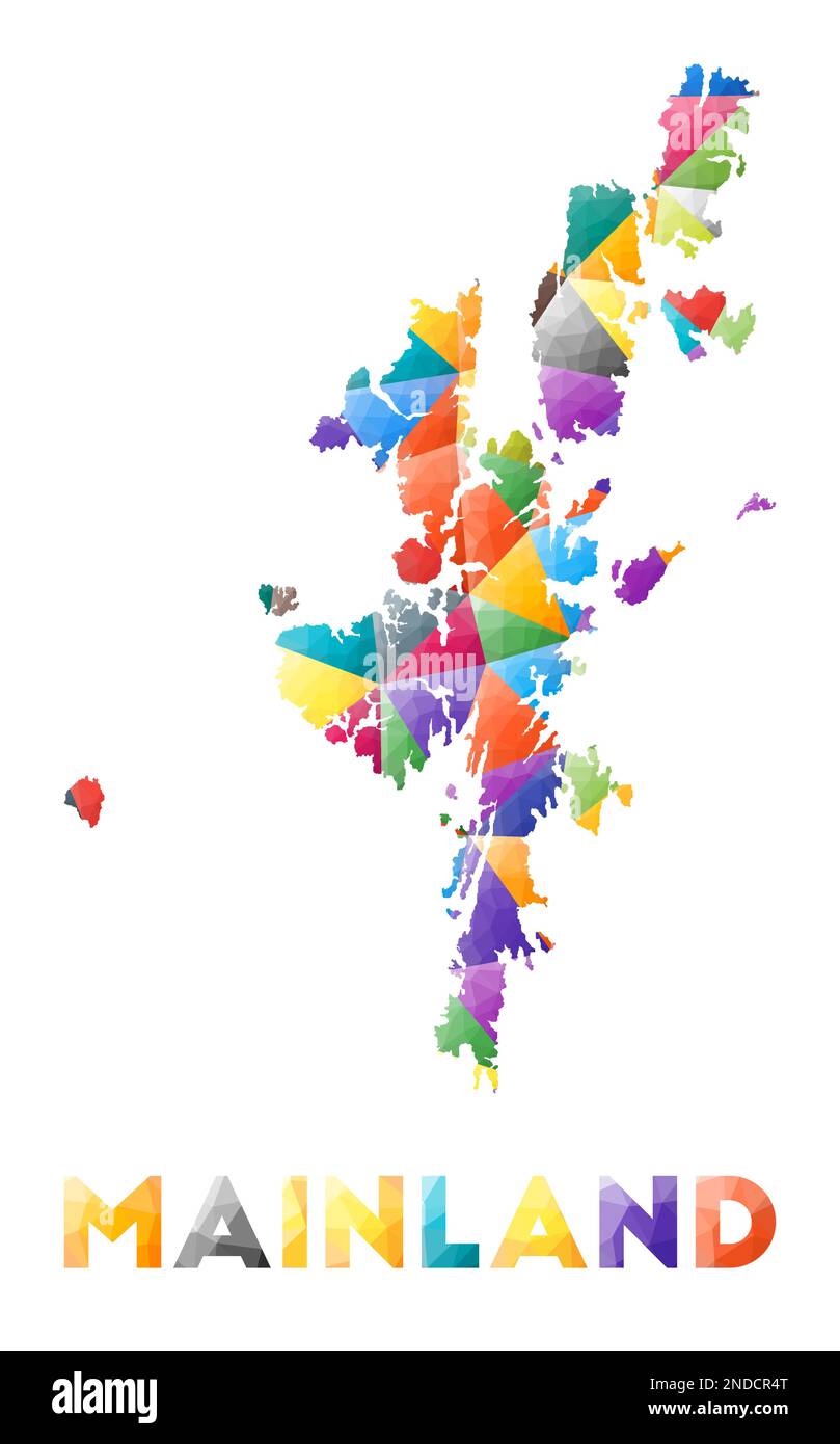 Mainland - colorful low poly island shape. Multicolor geometric ...