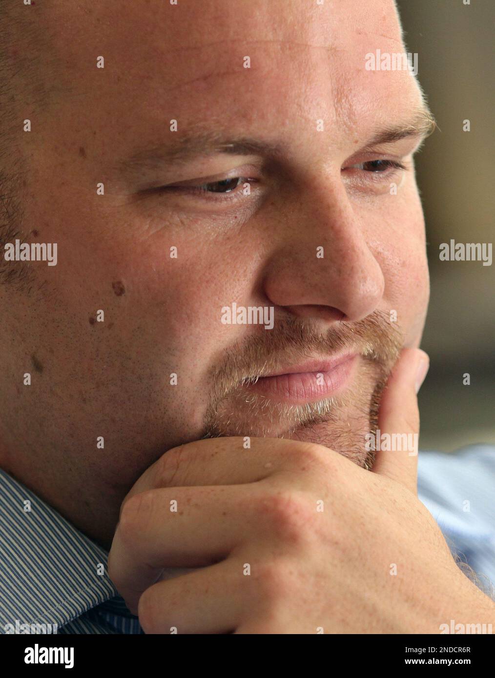 Kevin Voisin, of Motivatit Seafoods in Houma, La., poses at the company ...