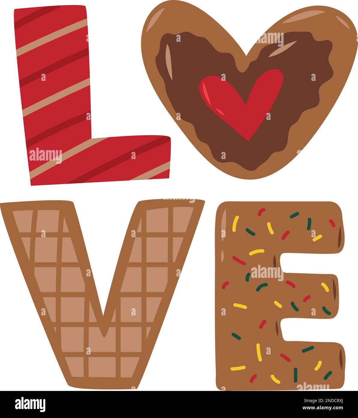 Romantic cookies Stock Vector Images - Alamy