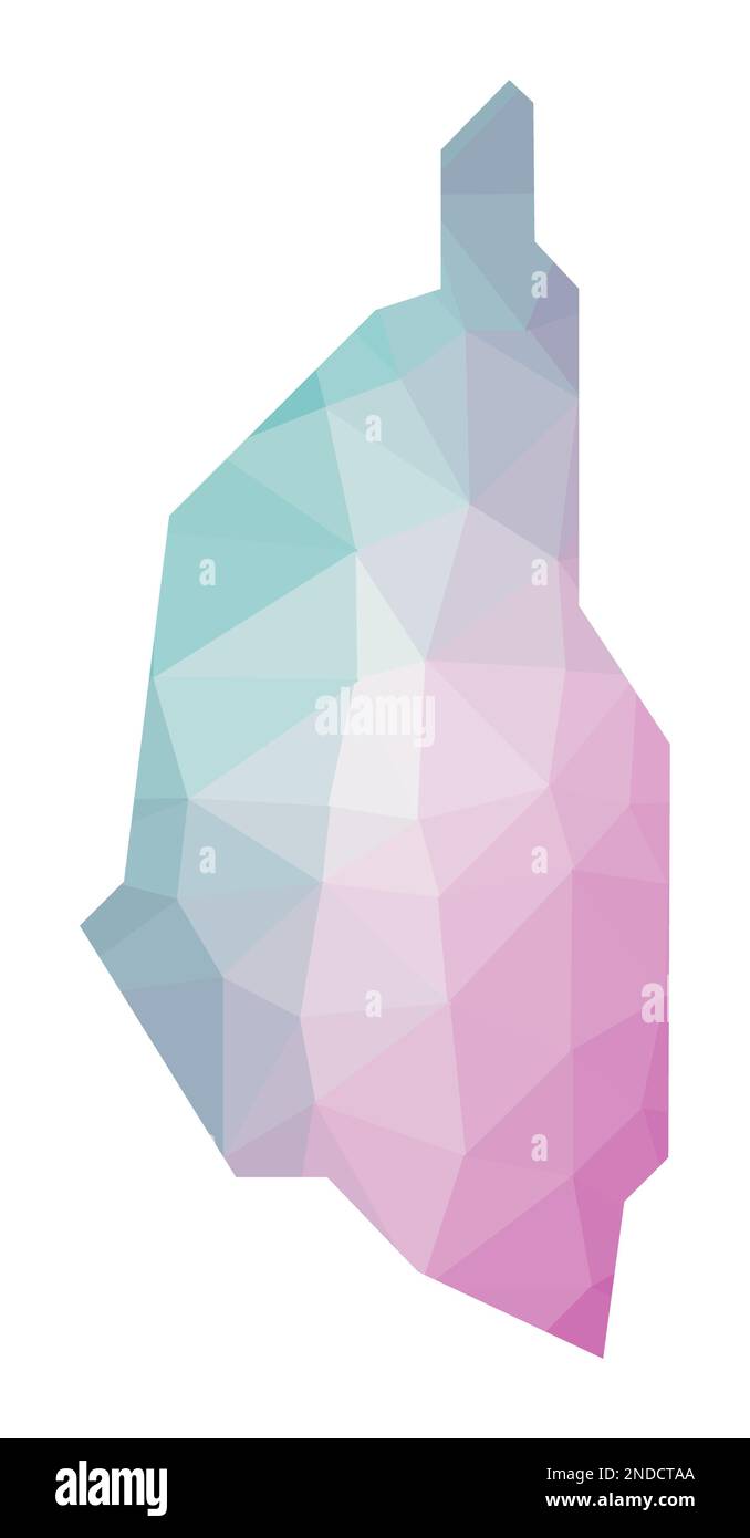 Polygonal map of Penang Island. Geometric illustration of the island in ...