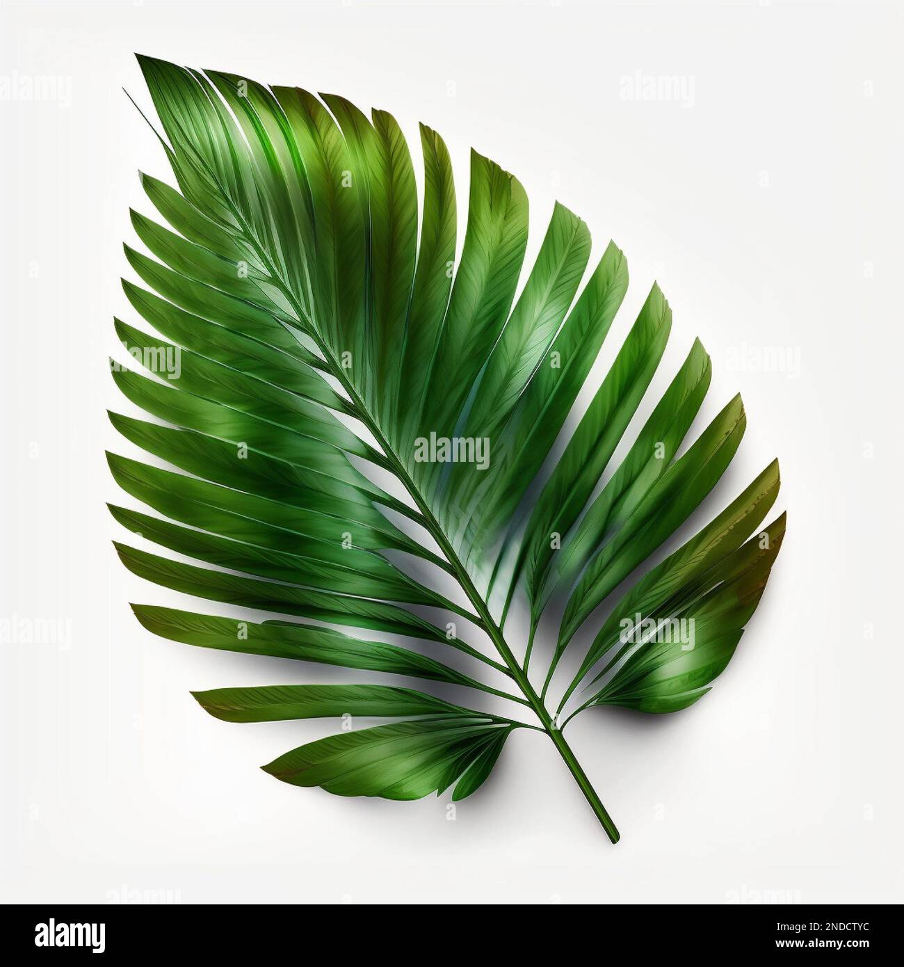 tropical palm leaf isolated on white background, clipping path included ...
