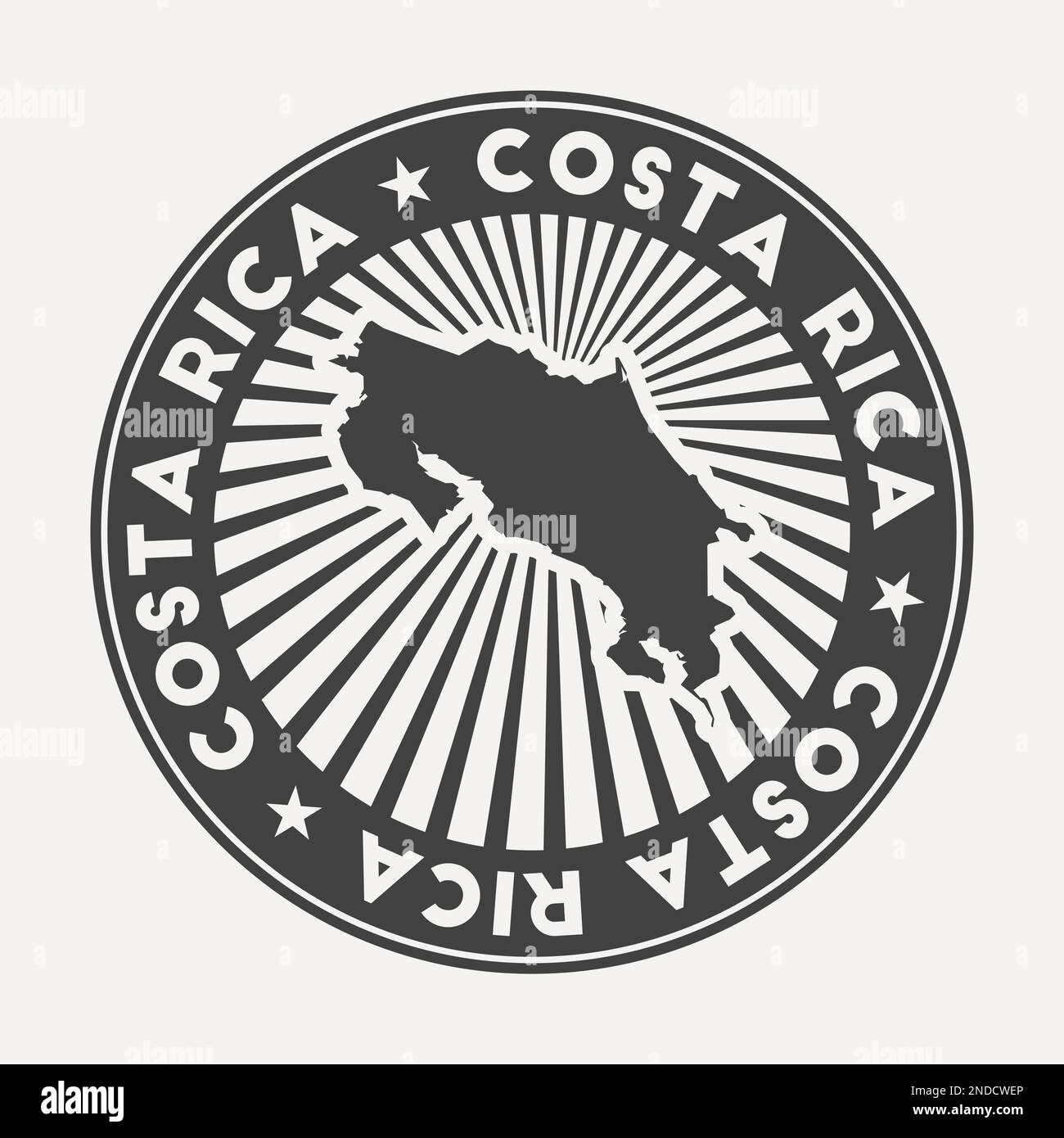 Costa Rica round logo. Vintage travel badge with the circular name and ...