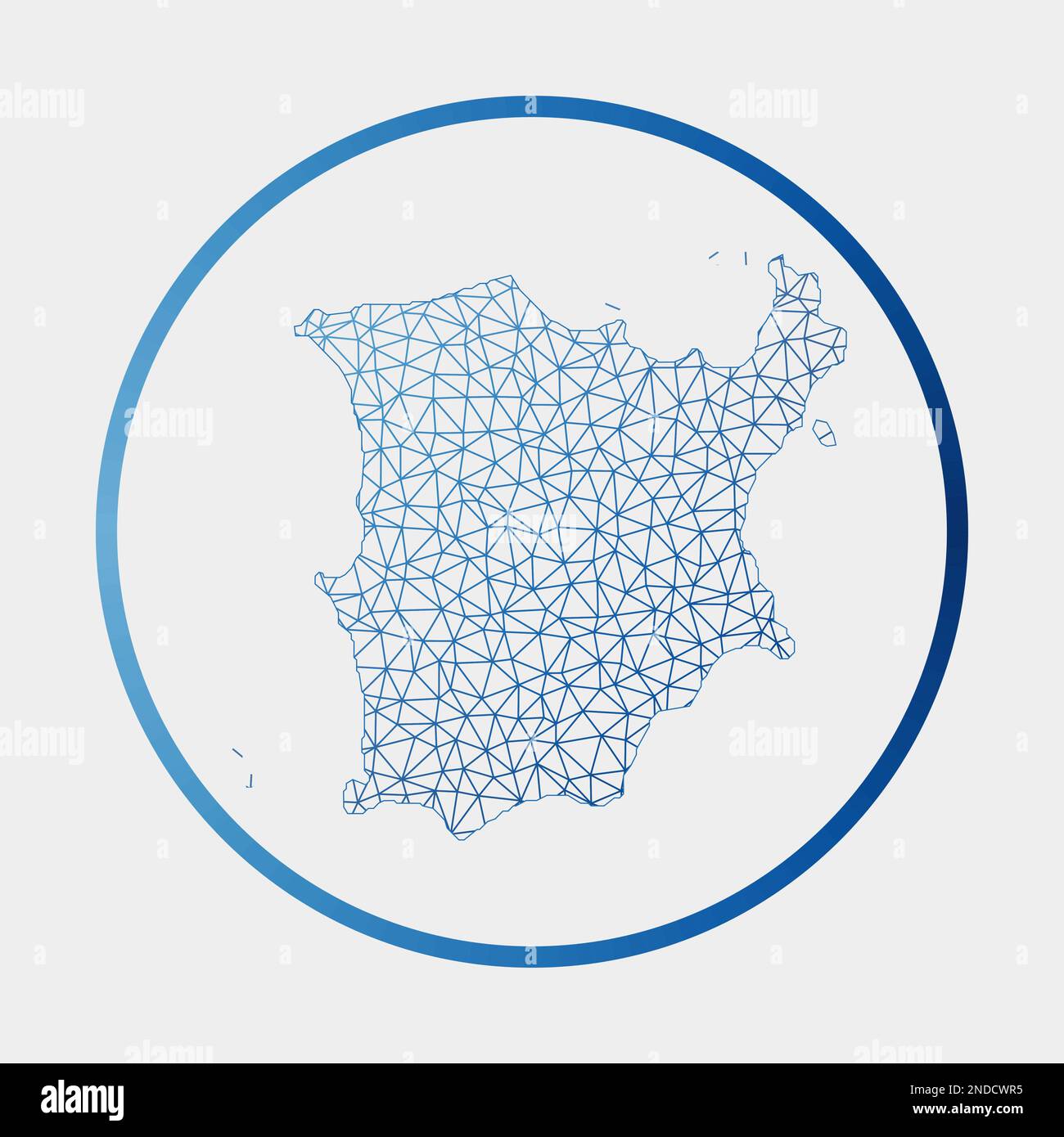 Ko Samui icon. Network map of the island. Round Ko Samui sign with ...