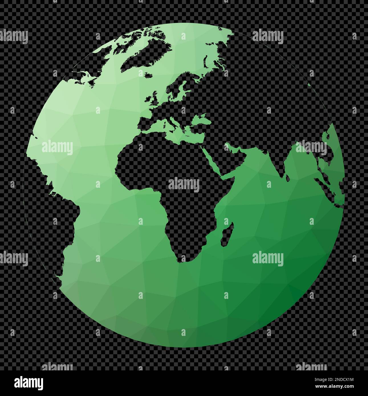 Polygonal map of the world on transparent background. Chamberlin Africa ...