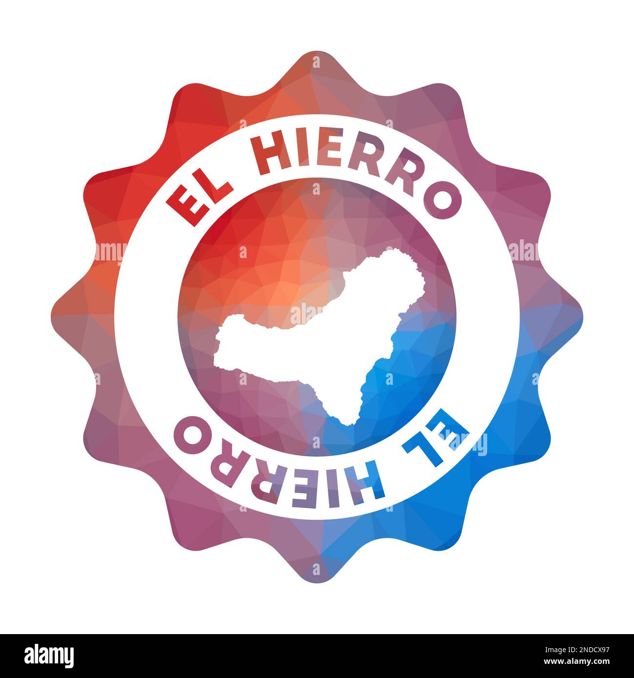 El Hierro low poly logo. Colorful gradient travel logo of the island in ...