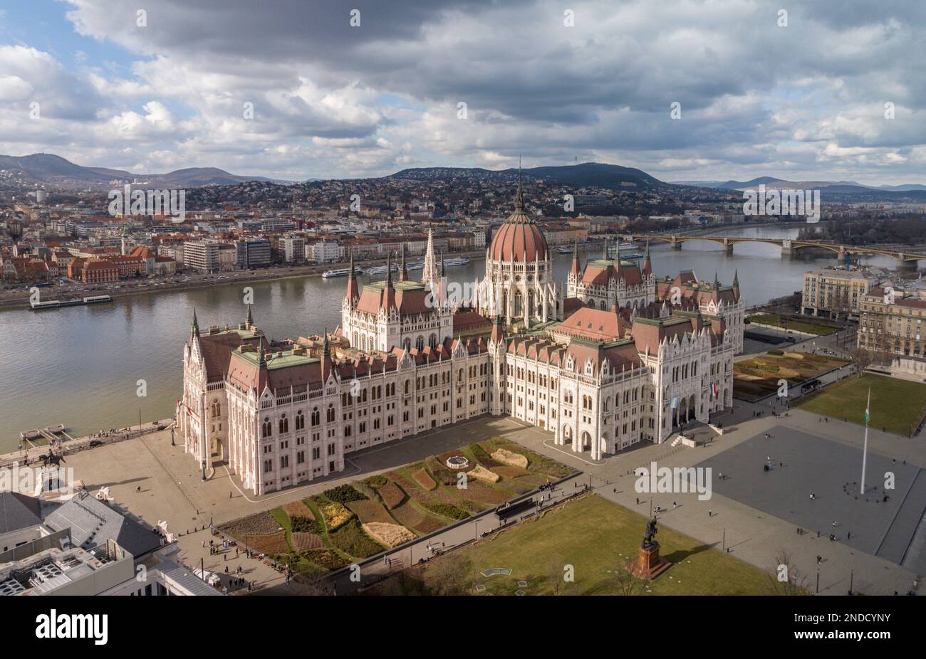 Budapest's Majestic Cityscape from a Drone Point of View Featuring the ...