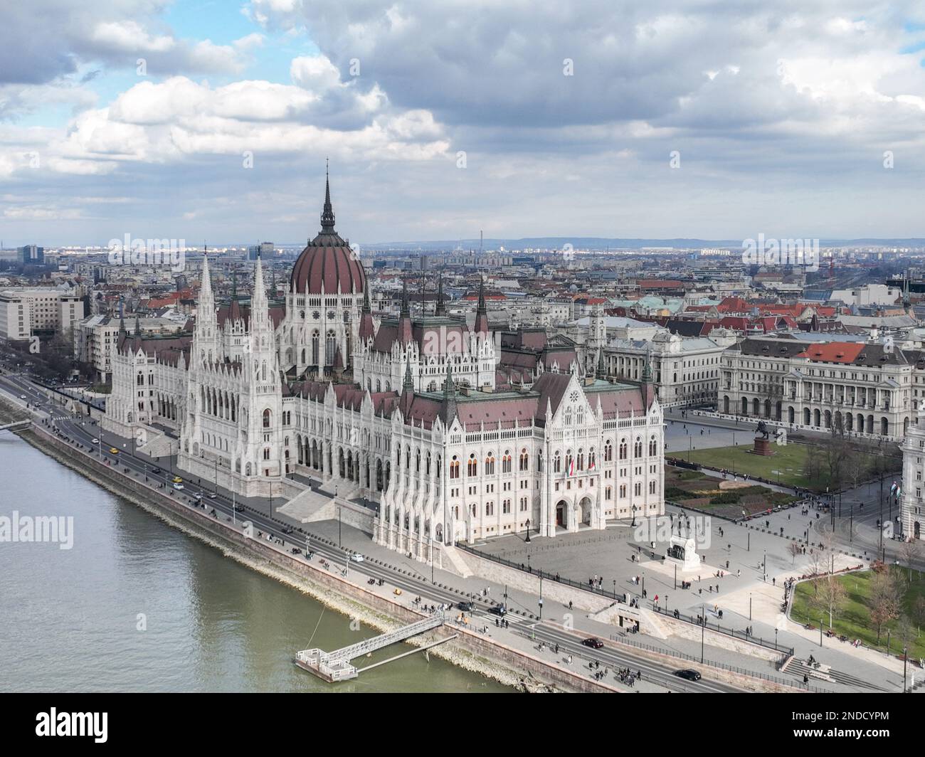 Budapest Landmarks Aerial View of Hungarian Parliament Building and ...
