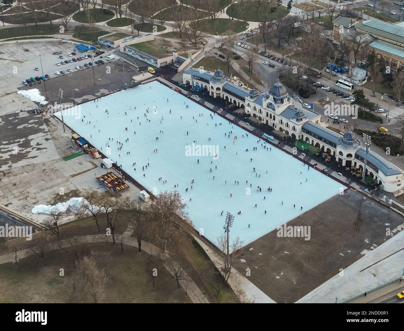 Outdoor Ice Skating Arena in Budapest, Hungary Stock Photo - Alamy