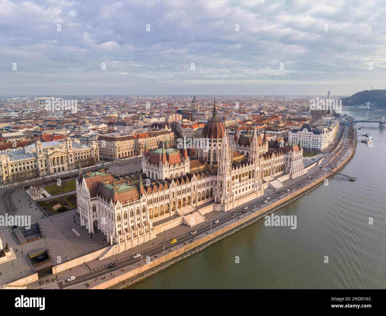 Hungarian Parliament Building in Budapest Cityscape A Bird's Eye View ...