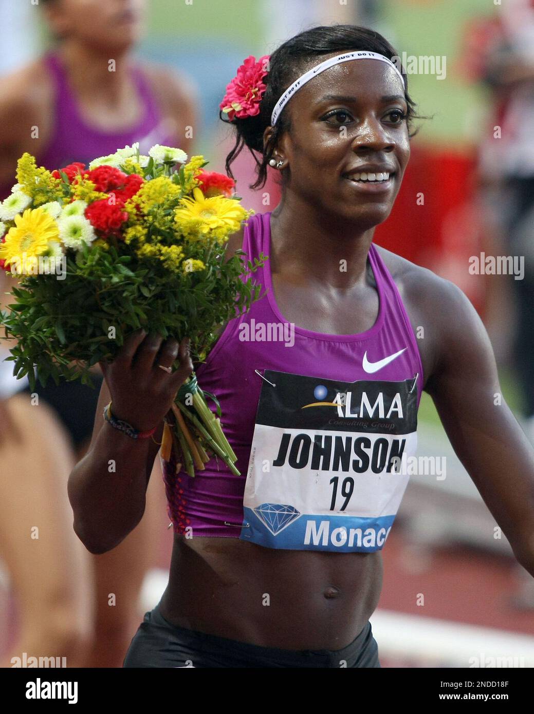 Alysia Johnson of the U.S. reacts after winning the Women's 800m at the ...