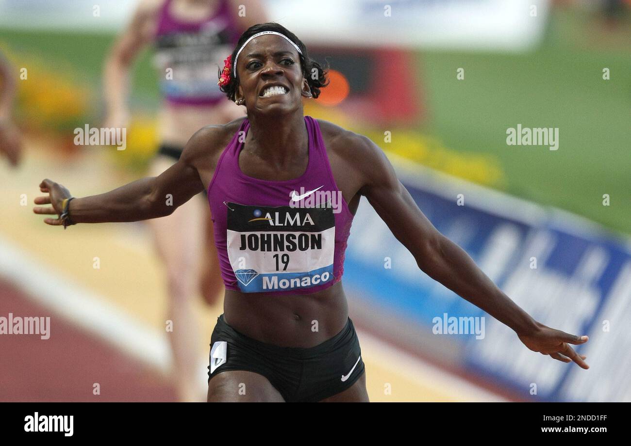 U.S. athlete Alysia Johnson wins the Women's 800m race at the Herculis ...