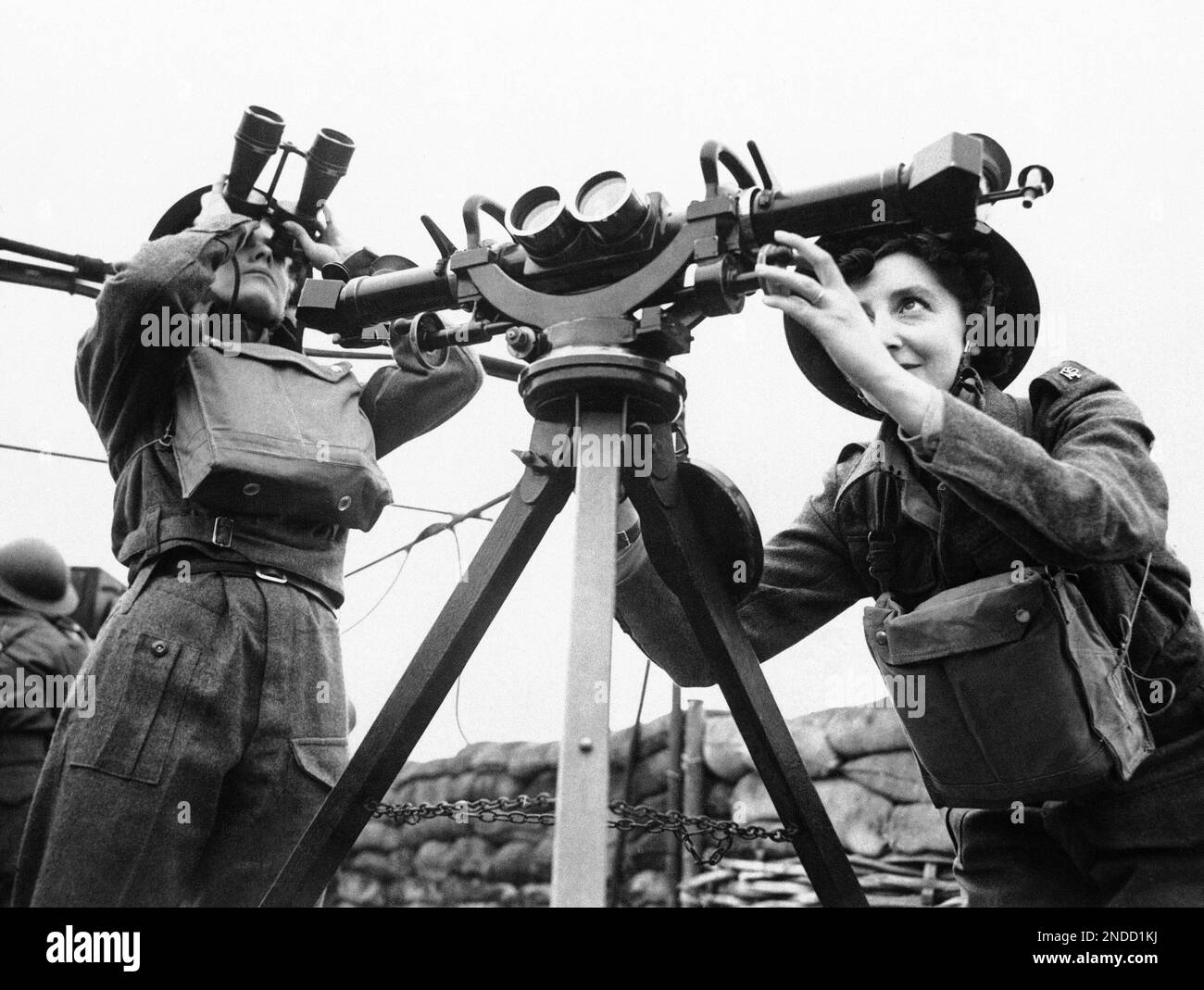 The Ack-Ack girls at their gun emplacement, complete with battle dress ...