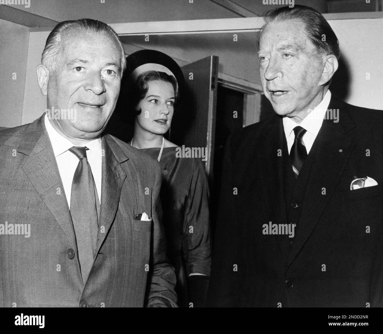 John Paul Getty chats to fellow Millionaire Charles Clore, left, during ...