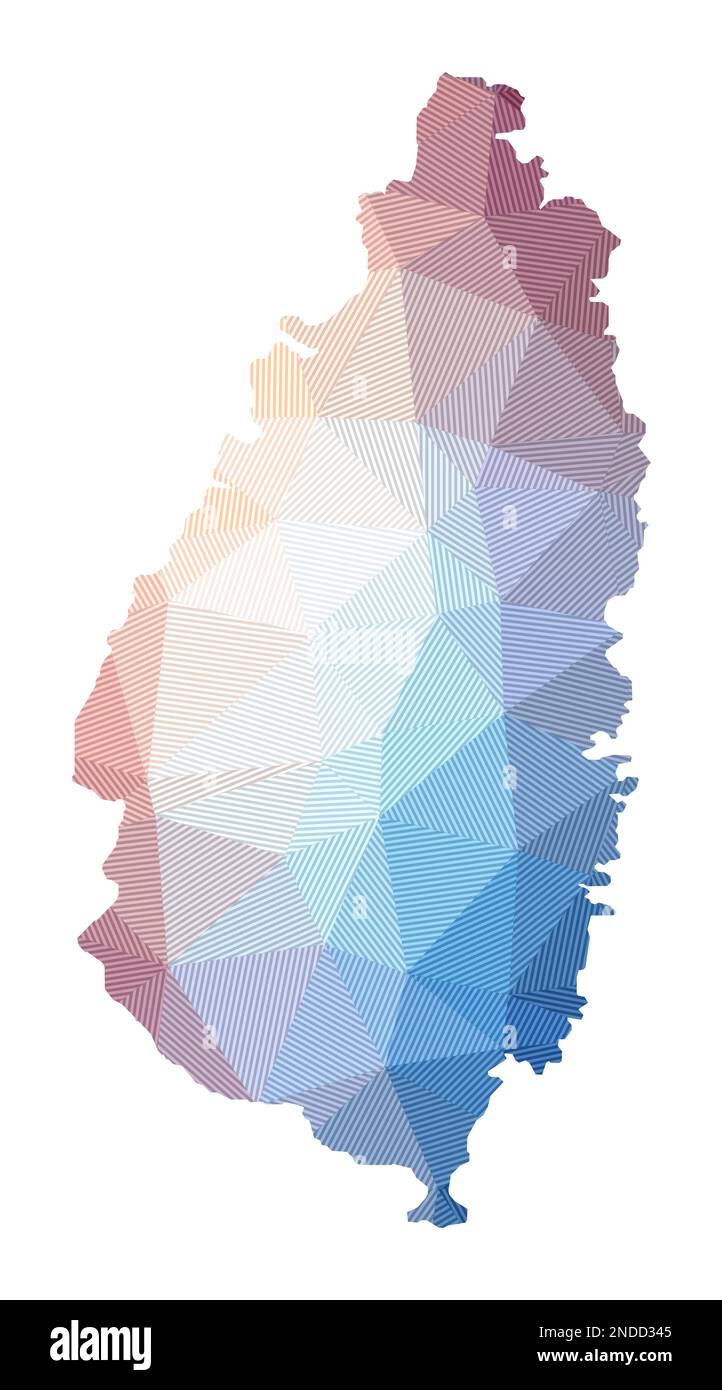 Map of Saint Lucia. Low poly illustration of the island. Geometric ...