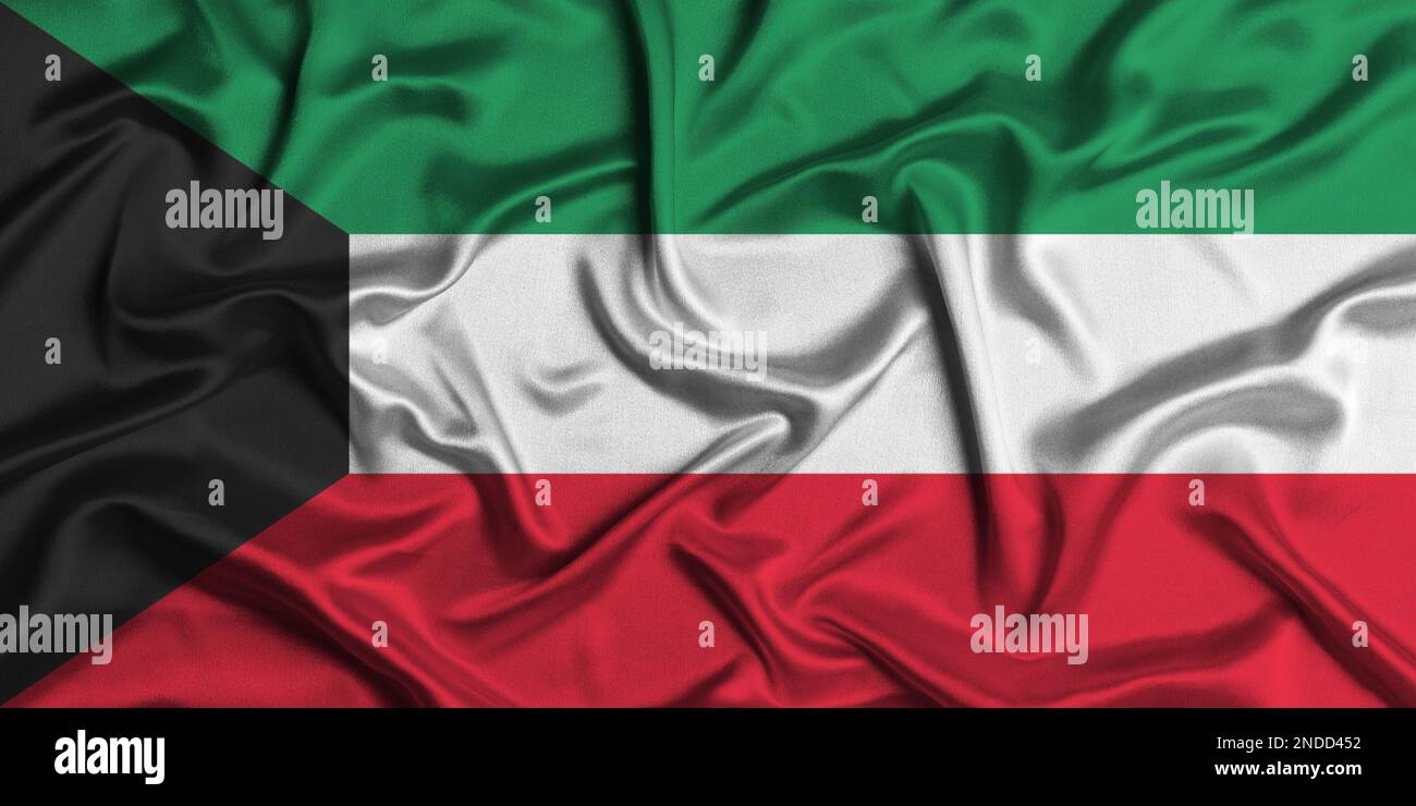 The crumpled national flag of Kuwait Stock Photo - Alamy
