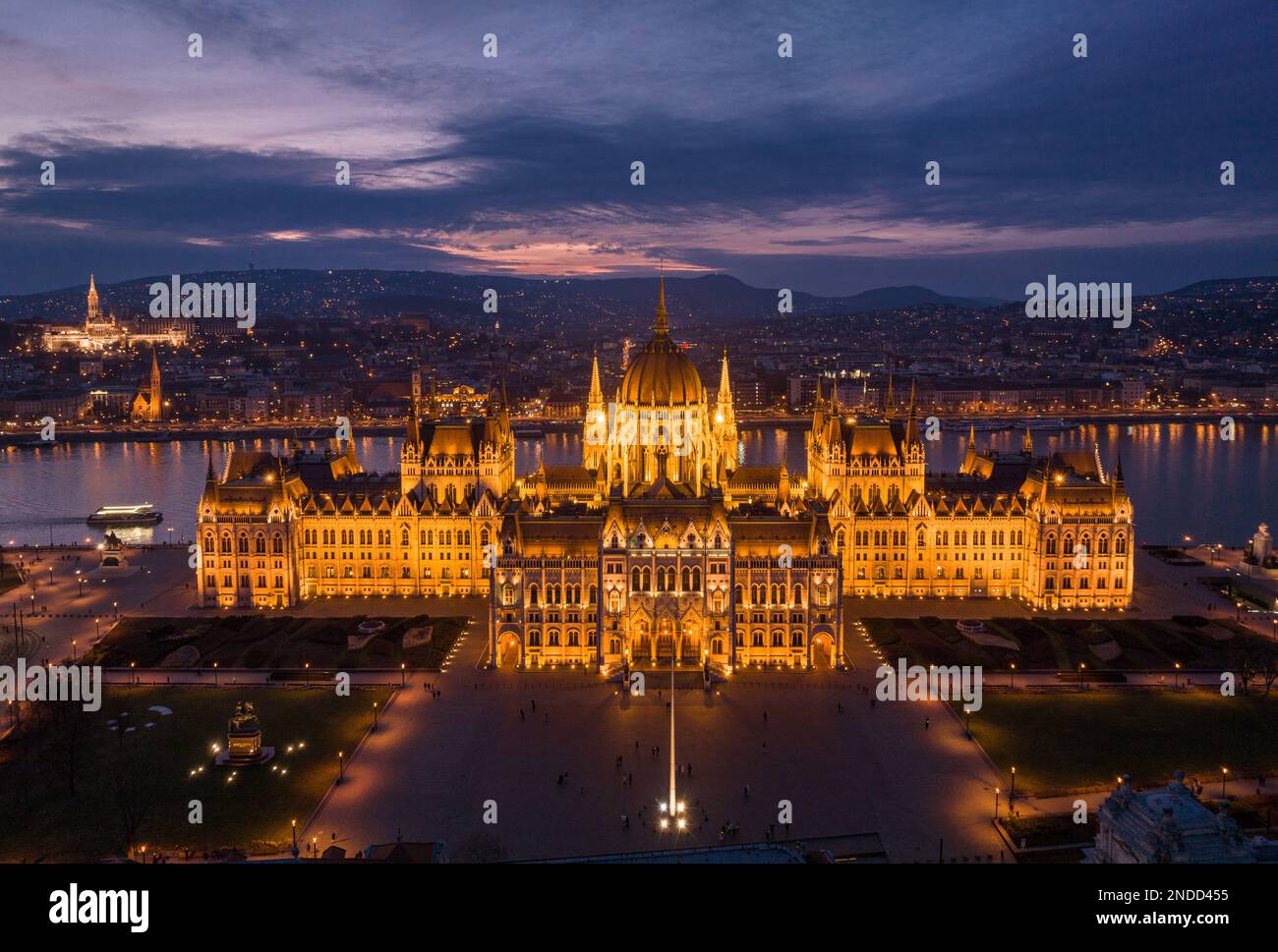 Hungarian Parliament Building in Budapest Cityscape A Bird's Eye View ...