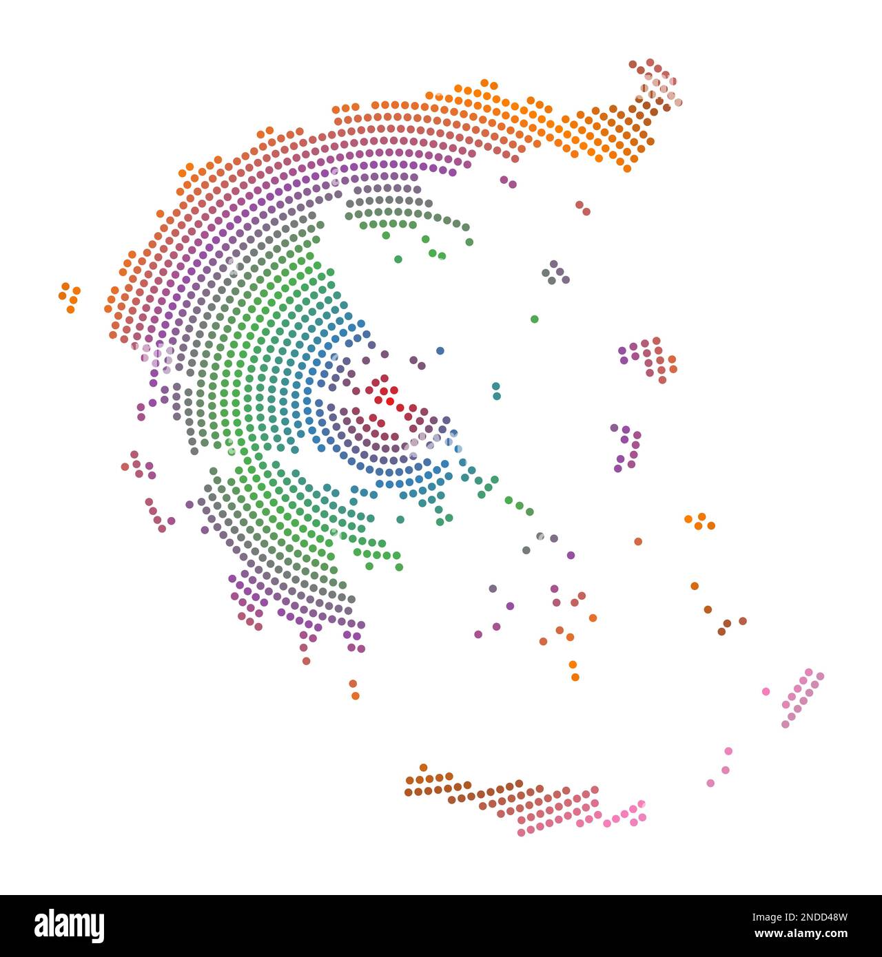Greece dotted map. Digital style shape of Greece. Tech icon of the ...