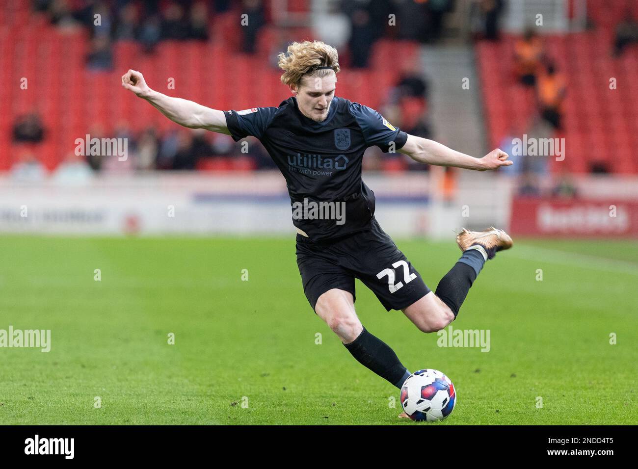 Stoke On Trent, UK. 15th Feb, 2023. Jack Rudoni #22 of Huddersfield ...