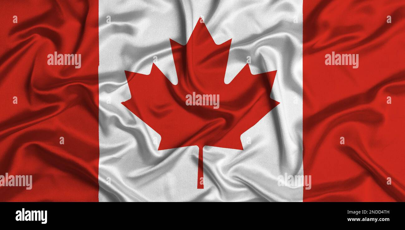 A digital render of the textured fabric national flag of Canada Stock ...
