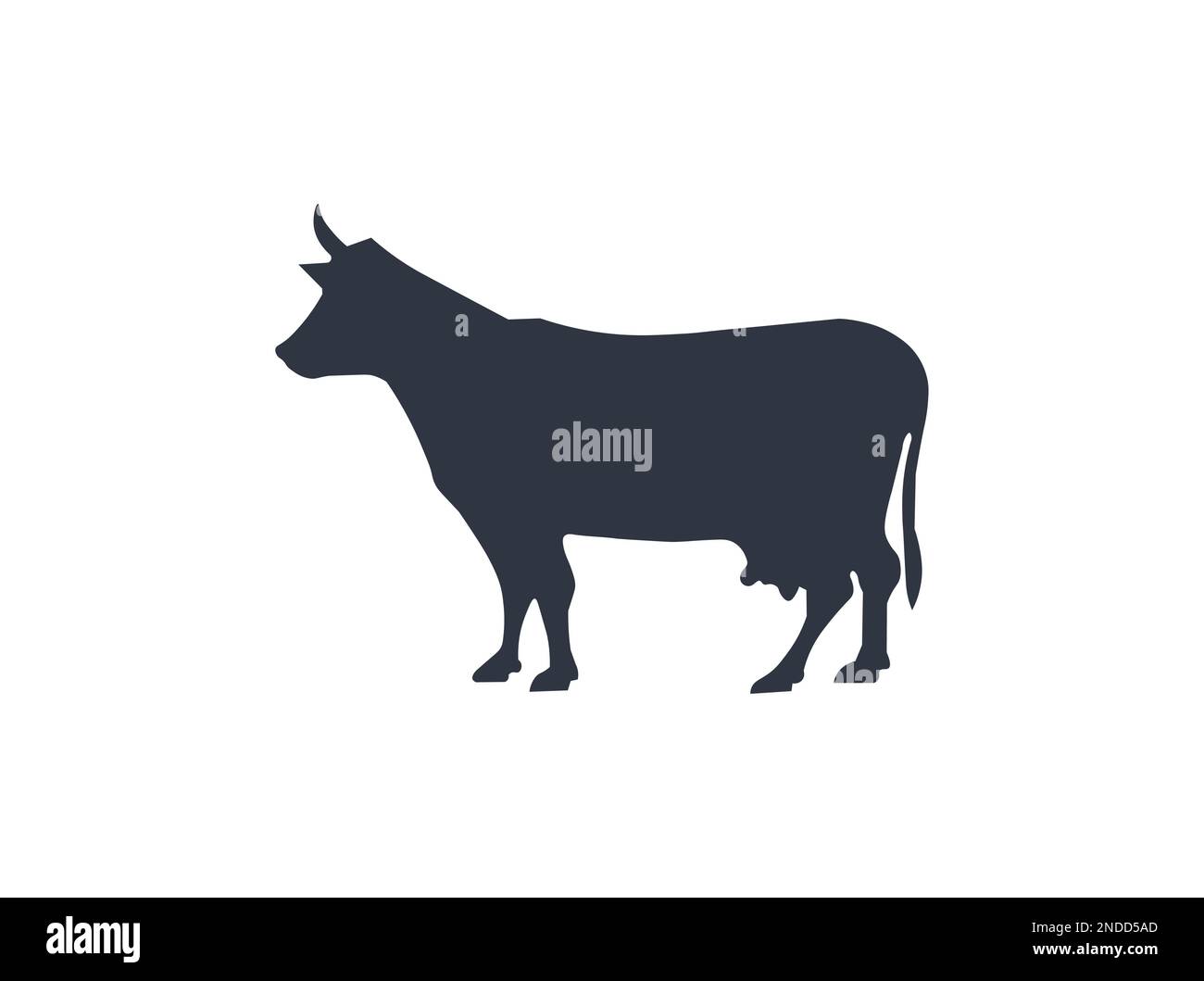 Isolated monochromatic cow animal symbol. Flat design Stock Vector ...