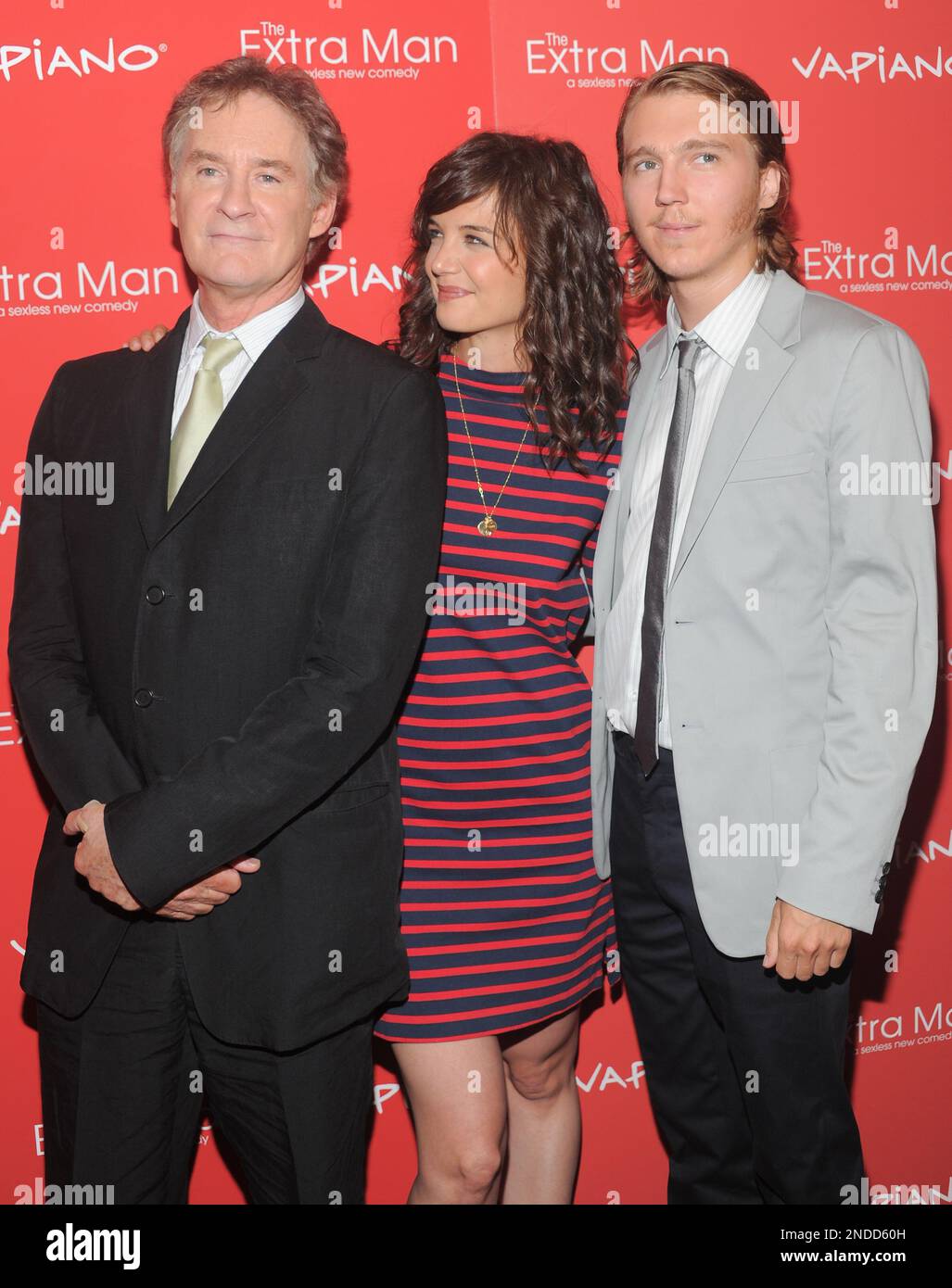 Actors, from left, Kevin Kline, Katie Holmes and Paul Dano attend 'The ...