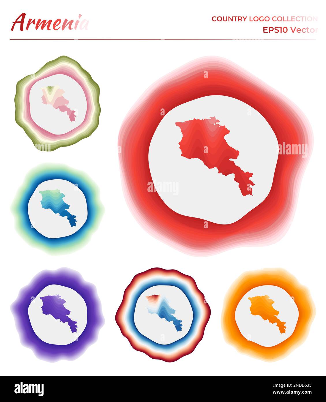 Armenia logo collection. Colorful badge of the country. Layers around ...