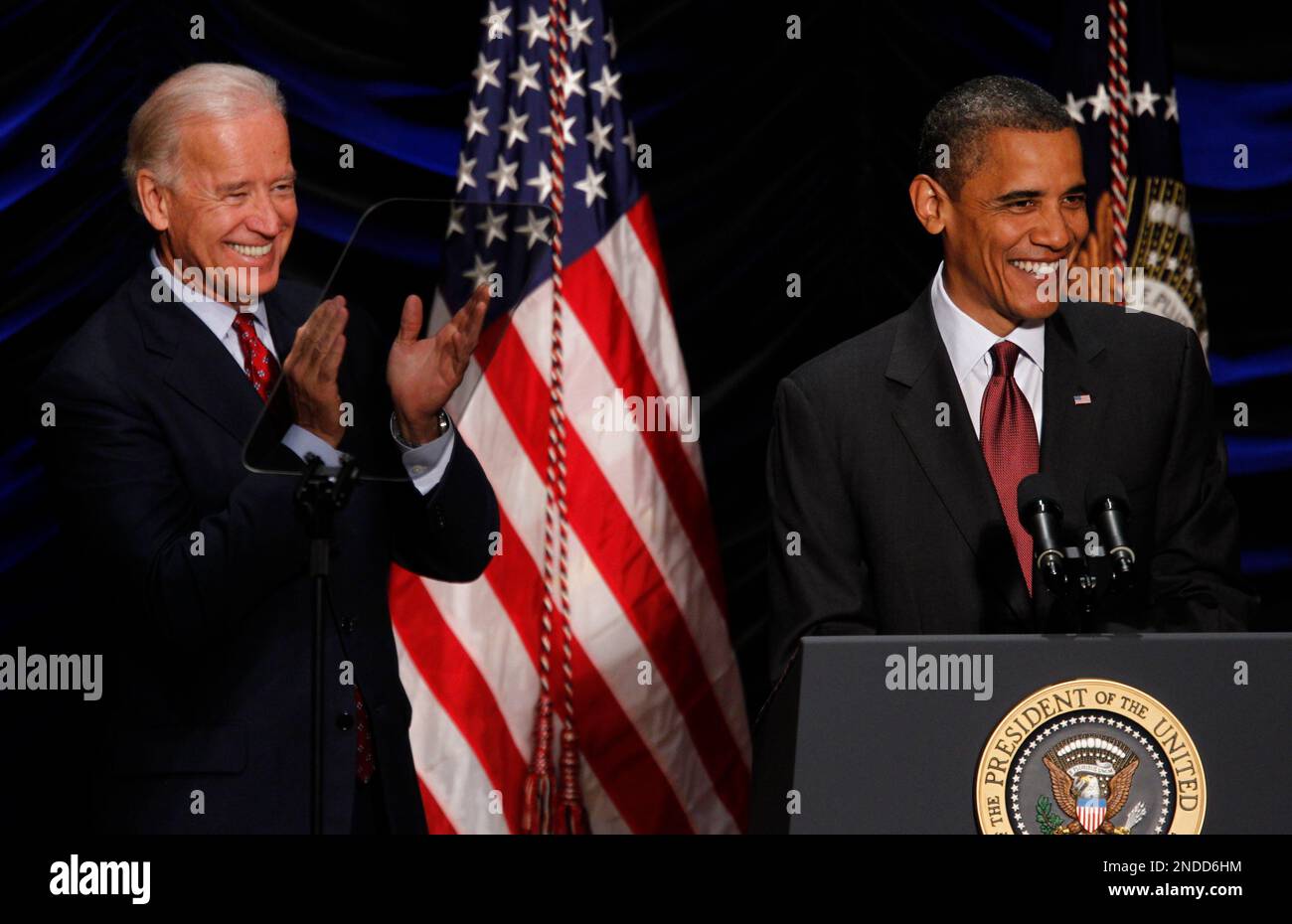 President Barack Obama and Vice President Joe Biden are pictured at the ...