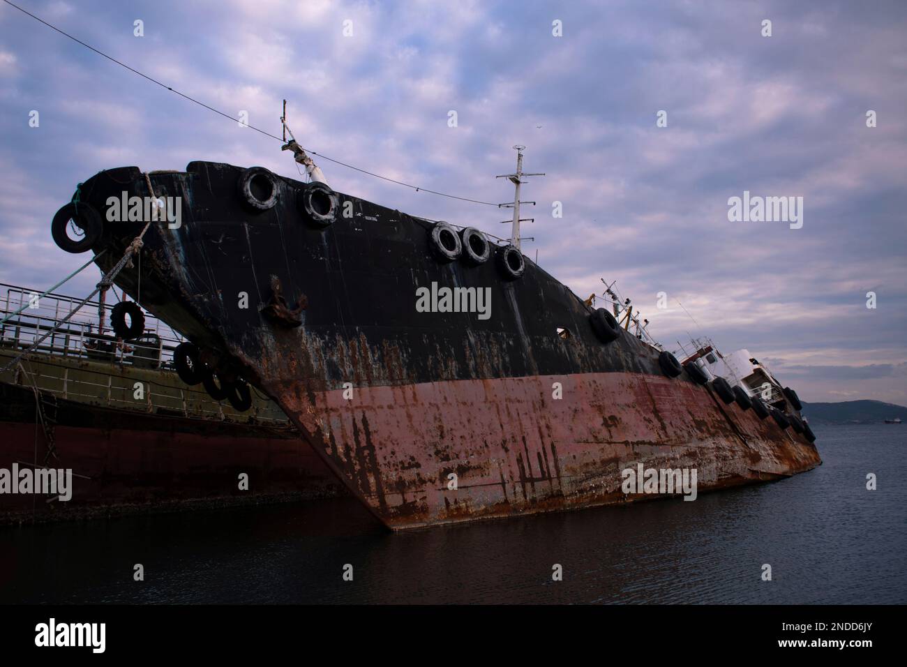 Famous Rusty Shipwreck in the Cemetery of Ships in Eleusina Stock Photo ...