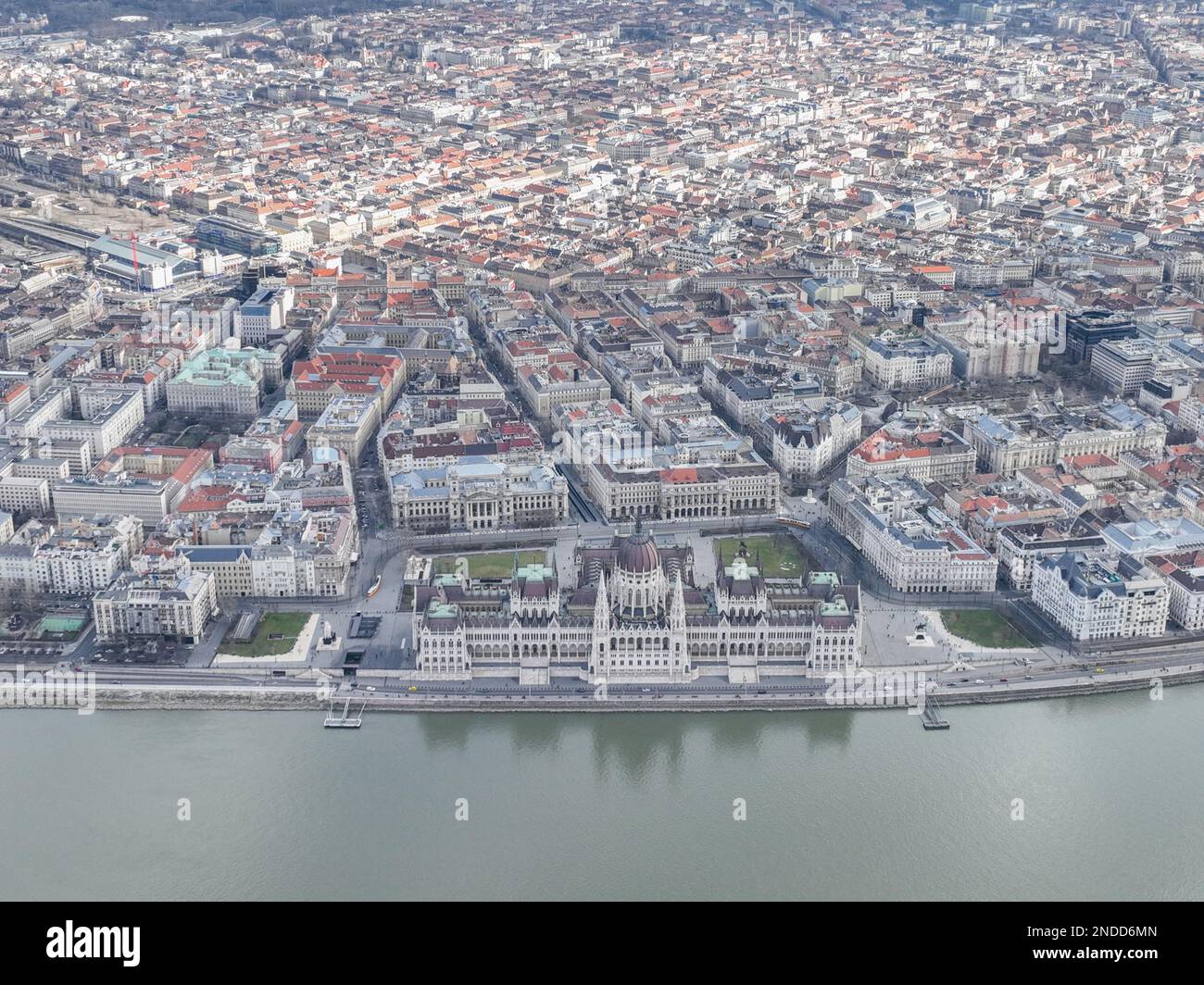 Budapest Best Aerial View of Hungarian Parliament Building and Danube ...