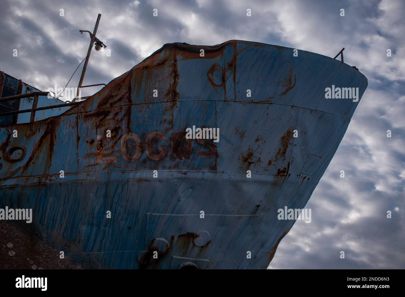 Rusty Shipwreck's Bow, Eleusina, Greece Stock Photo - Alamy