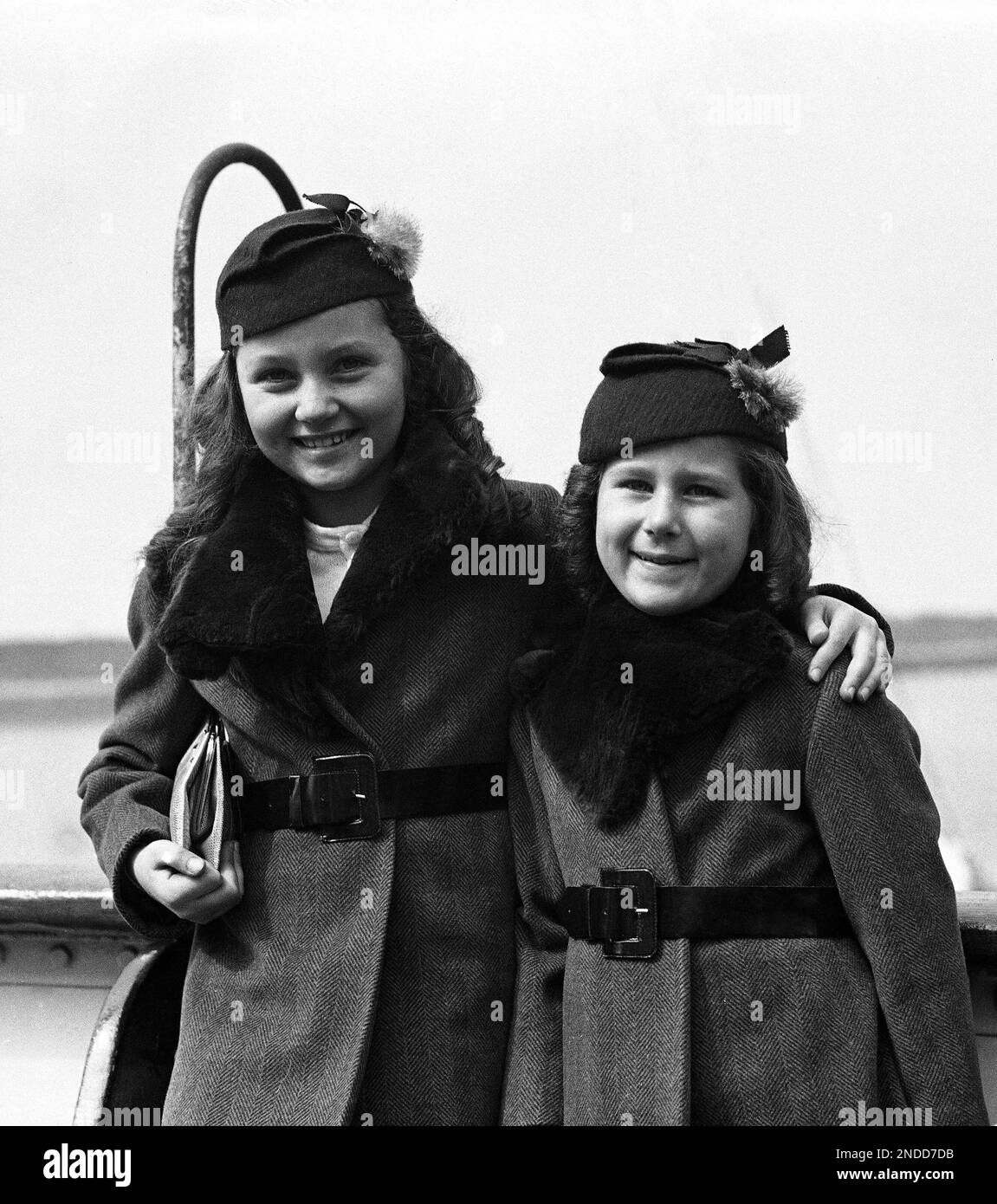 King Farouk of Egypt's two younger sisters Princess Faika Faud, left ...