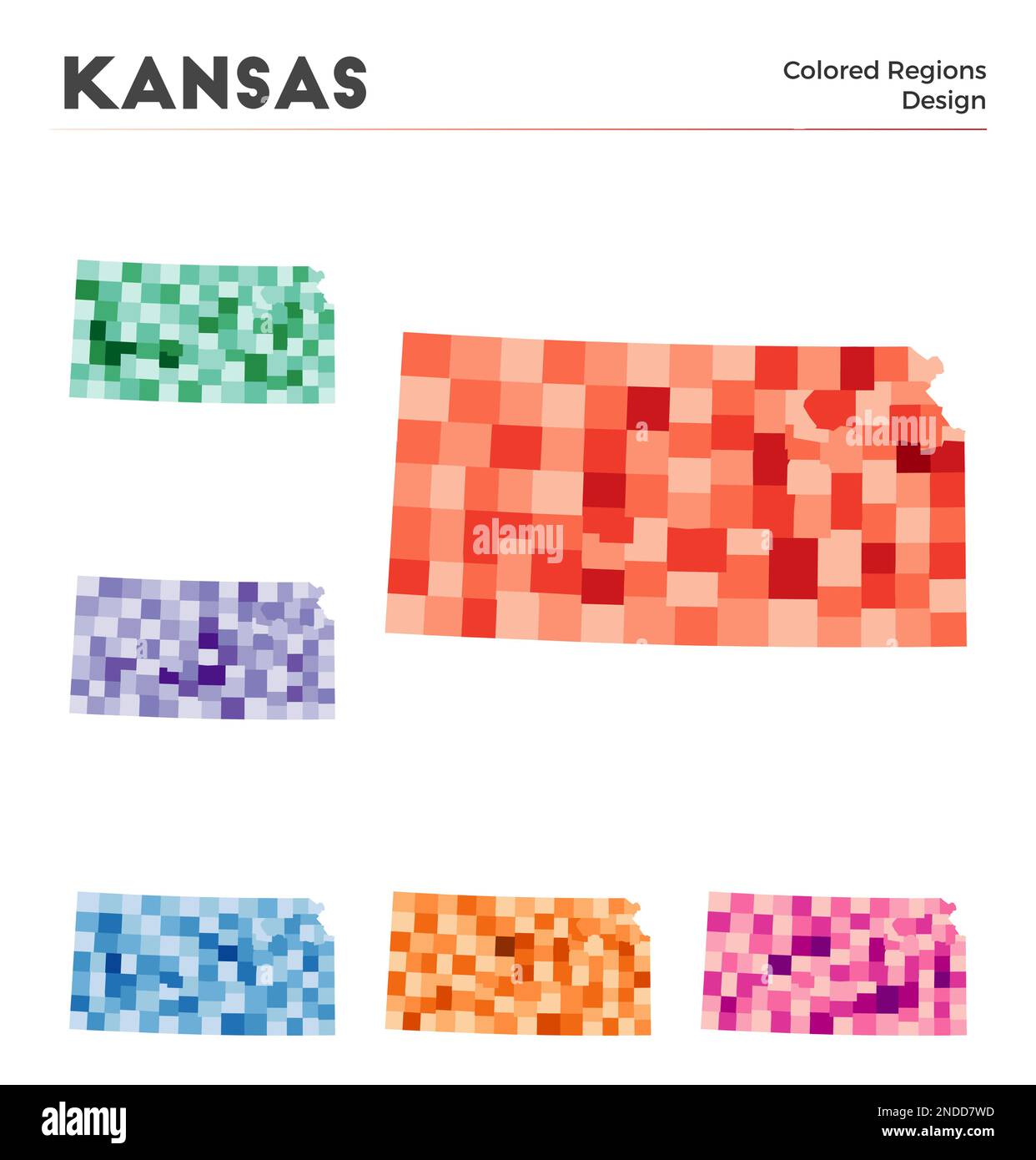 Kansas map collection. Borders of Kansas for your infographic. Colored ...