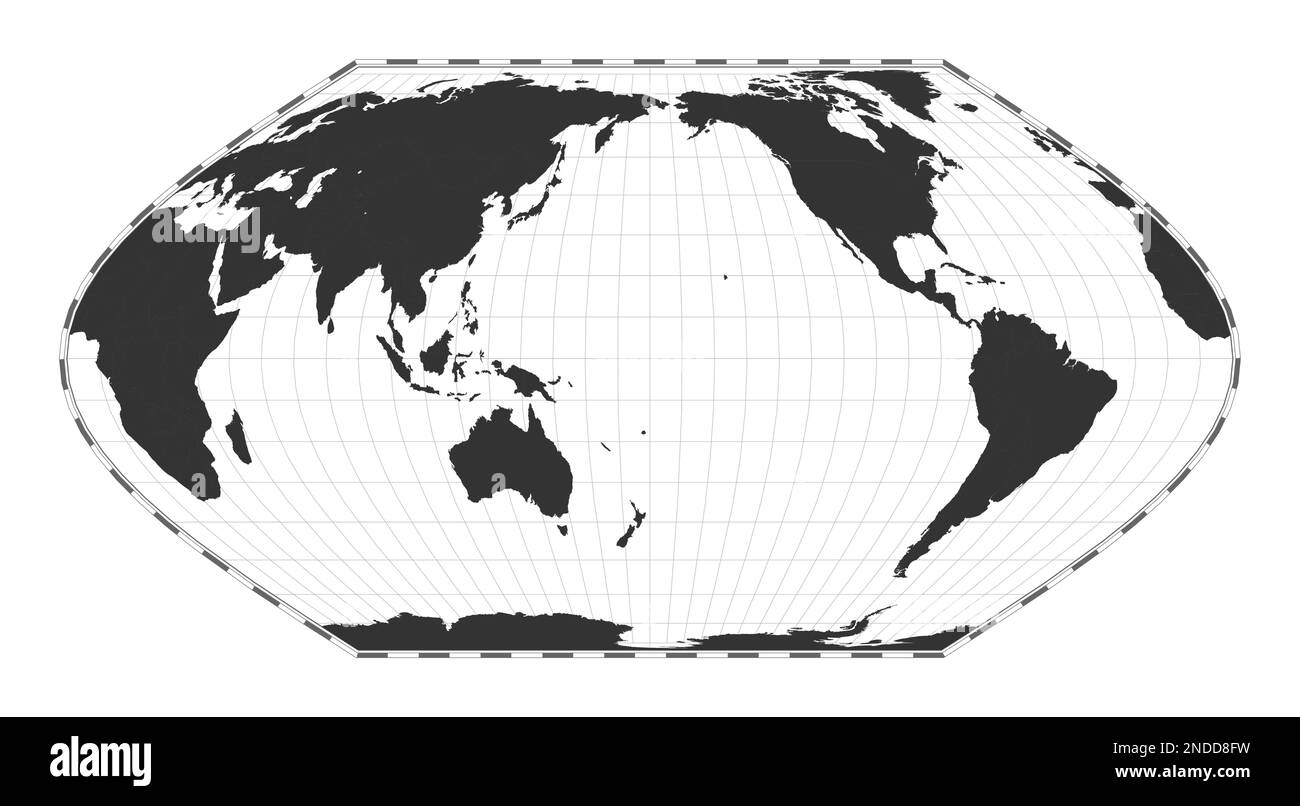 Vector world map. Eckert VI projection. Plain world geographical map ...
