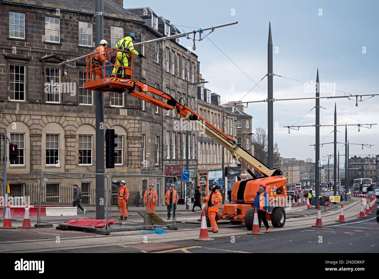 Work continuing on The Trams to Newhaven project on Leith Walk, Edinburgh, Scotland, UK Stock ...