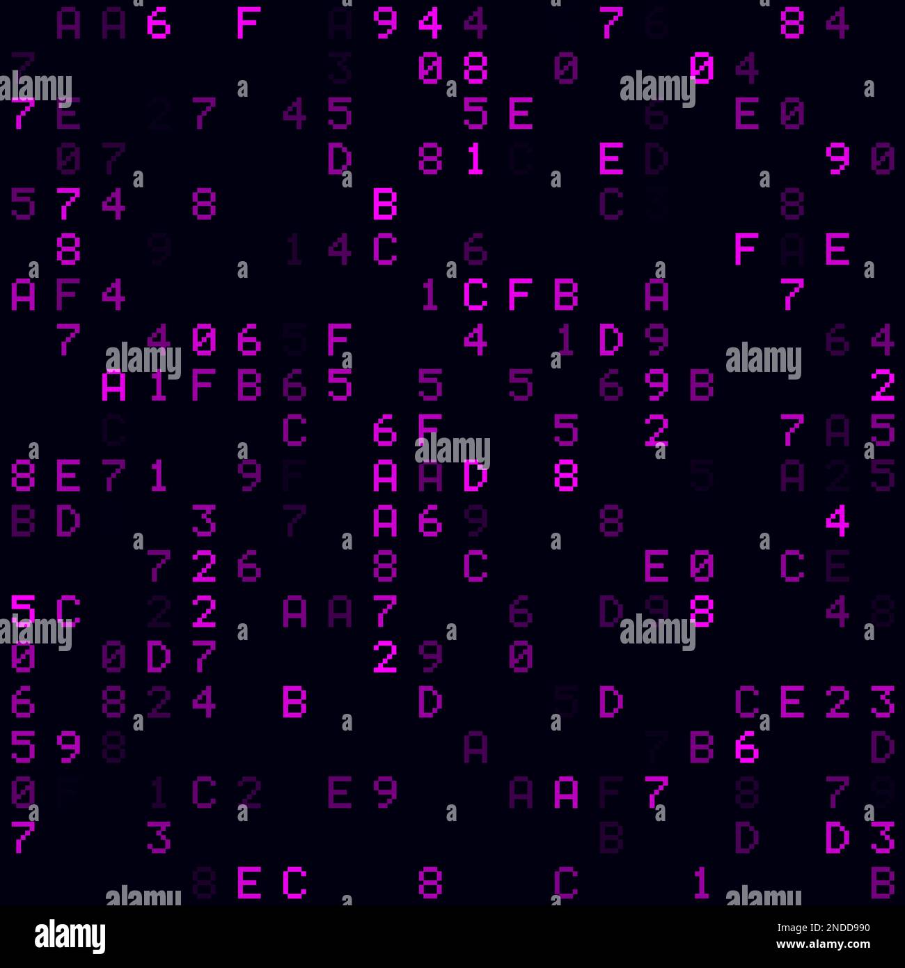 Abstract digital background. Magenta sparse hexadecimal background. Small sized seamless pattern ...