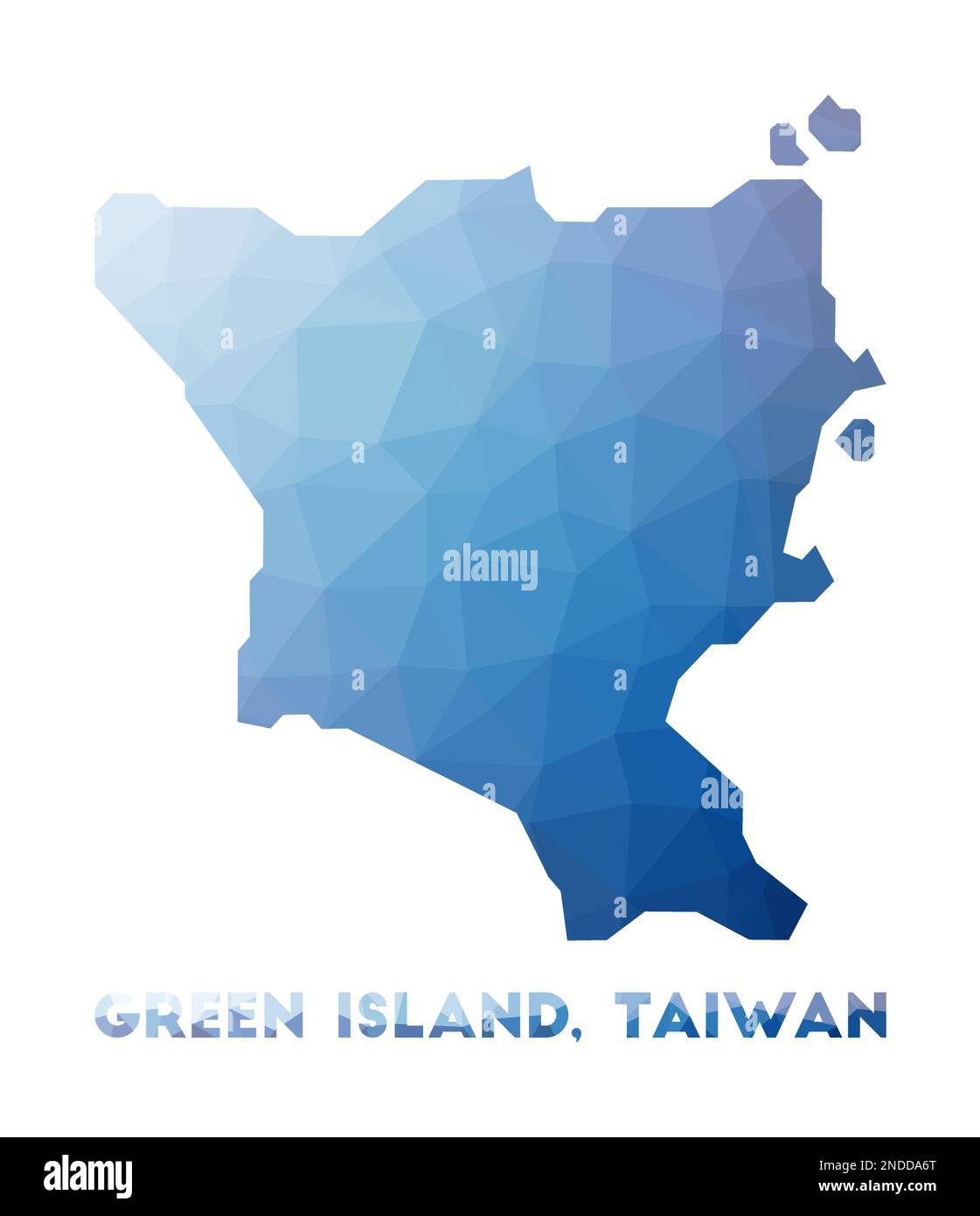Low poly map of Green Island, Taiwan. Green Island, Taiwan polygonal ...