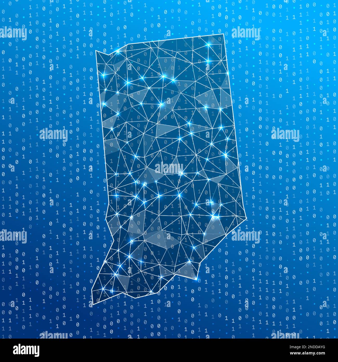 Network map of Indiana. US state digital connections map. Technology ...