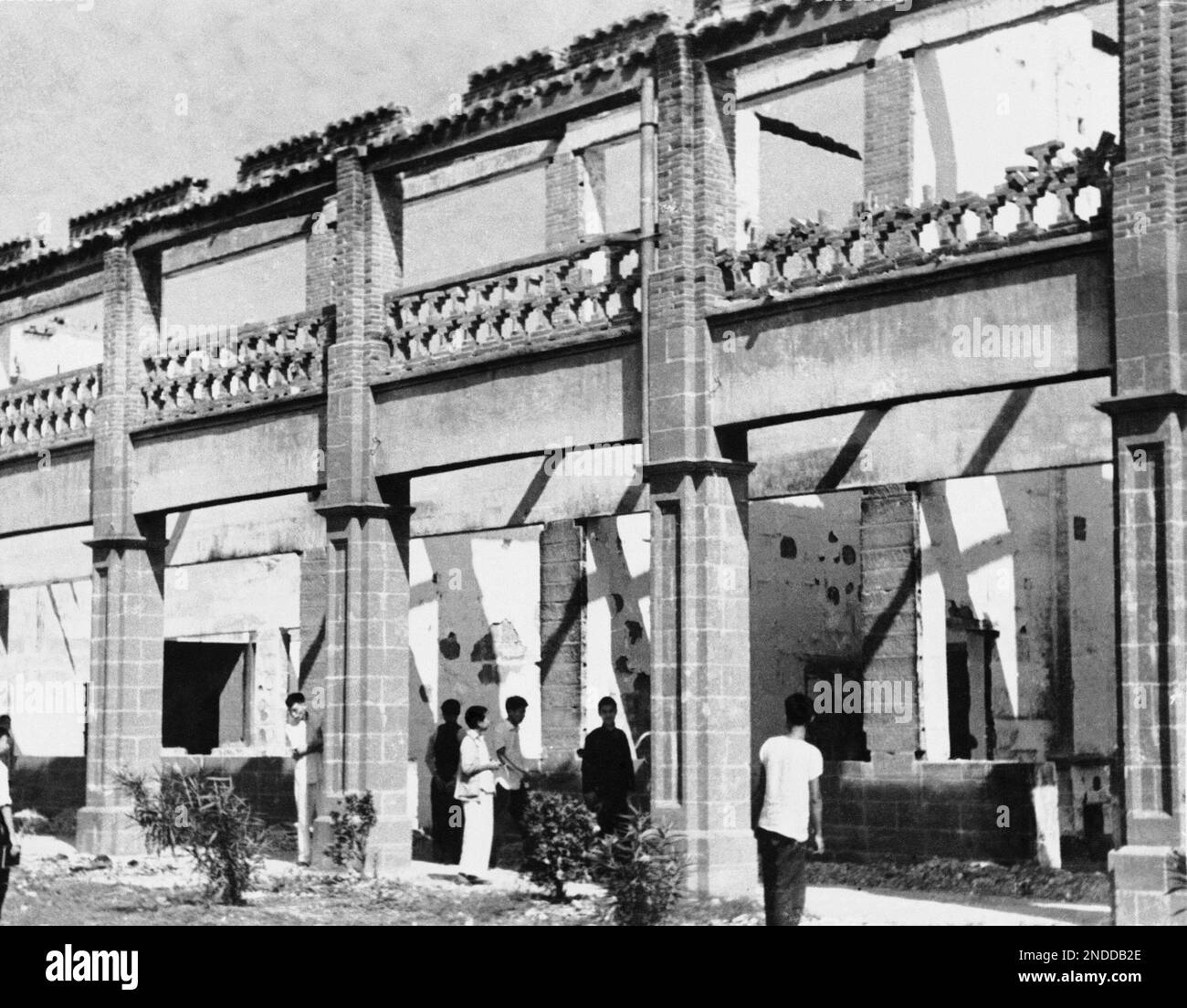 Catholic Seminarians viewing their home after occupation in Kiangsi ...