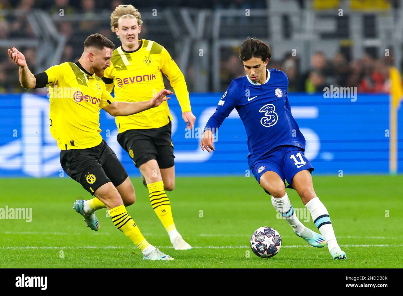 DORTMUND, GERMANY - FEBRUARY 15: Raphael Guerreiro of Borussia Dortmund ...