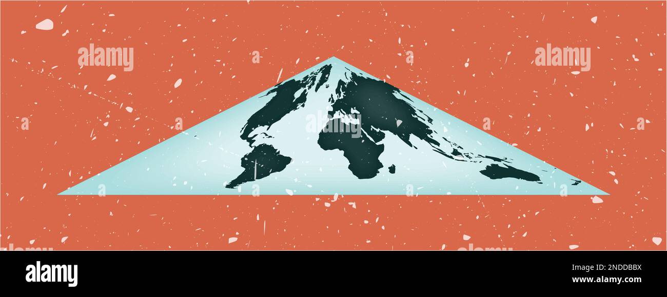 World Map Poster. Collignon equal-area pseudocylindrical projection ...