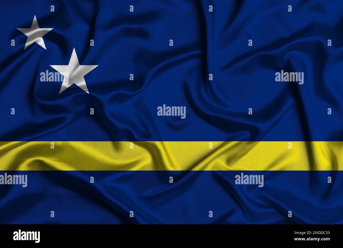 An illustration design of silk textile Curacao flag background Stock ...