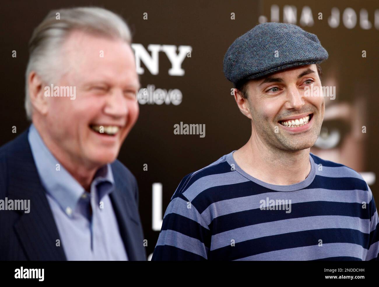 Actor Jon Voight, left, and James Haven arrive at the premiere of "Salt ...